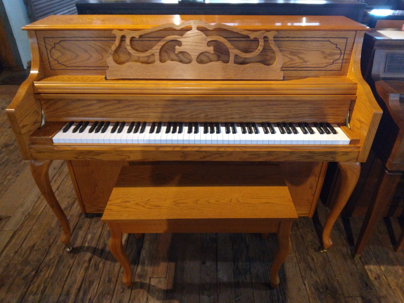 1990 Samick Model JS-143 43" Console Piano $2,699 - All Keyed Up Piano Shop